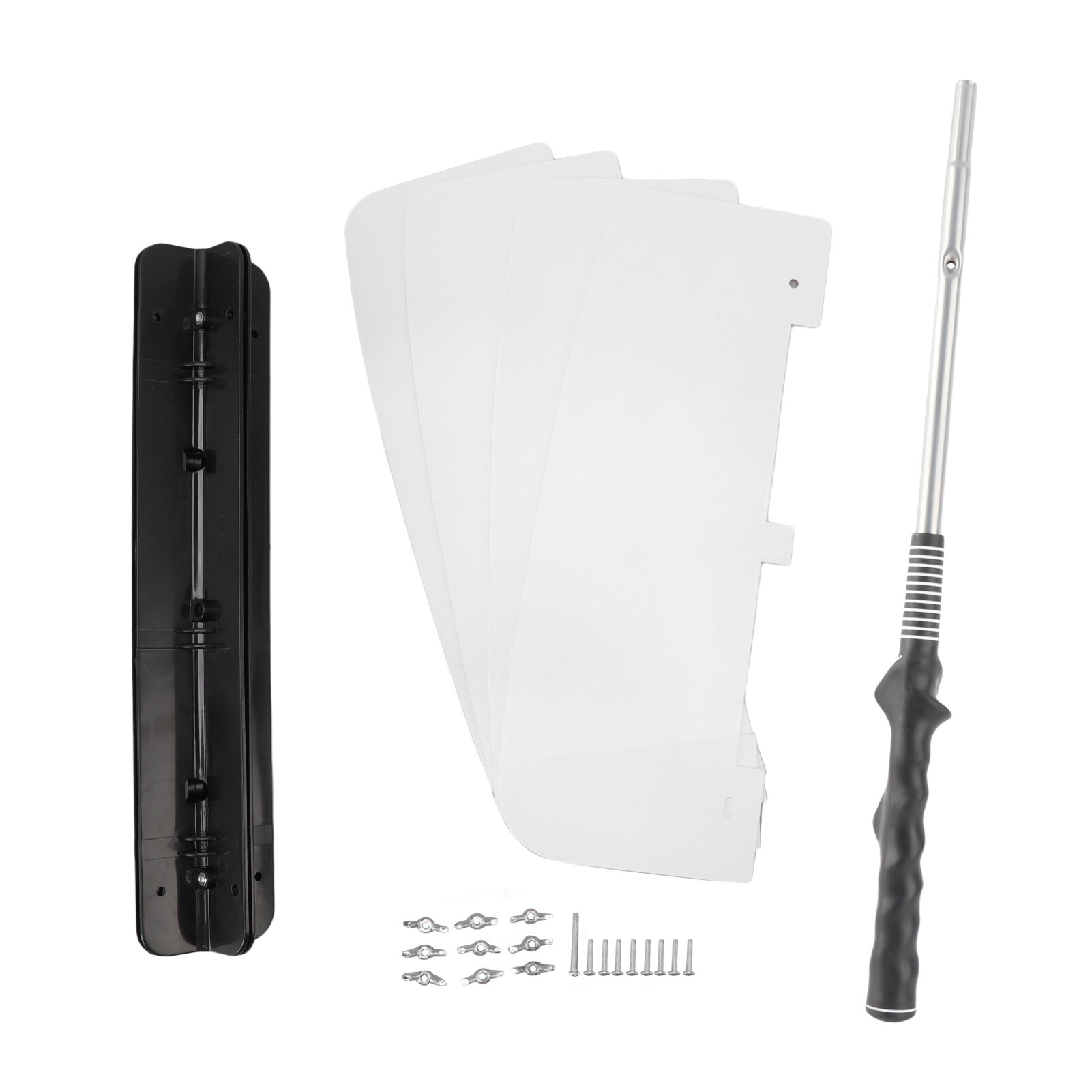 Тренажер для гольфа с V-образными лопастями и нескользящей рукояткой для отработки техники свинга, белый