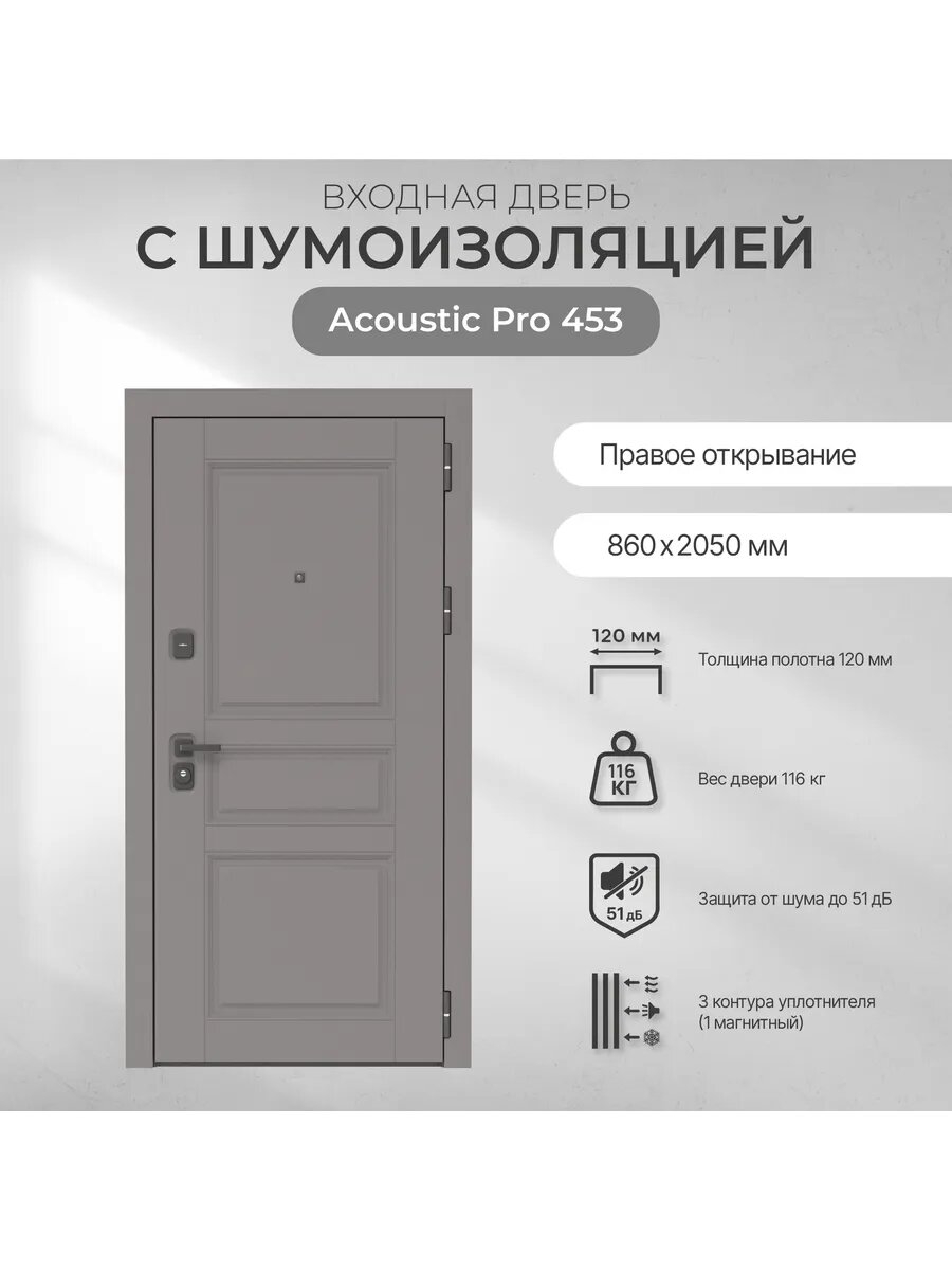 Дверь металлическая для квартиры ACPRO 453 правая 860х2050