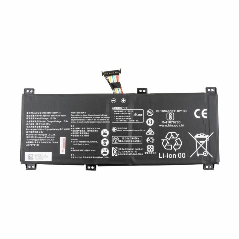 Аккумуляторная батарея для ноутбука Huawei MateBook D 16, Honor Magicbook Pro, HUNTER V700 (HB6081V1ECW-41) 3665 mAh