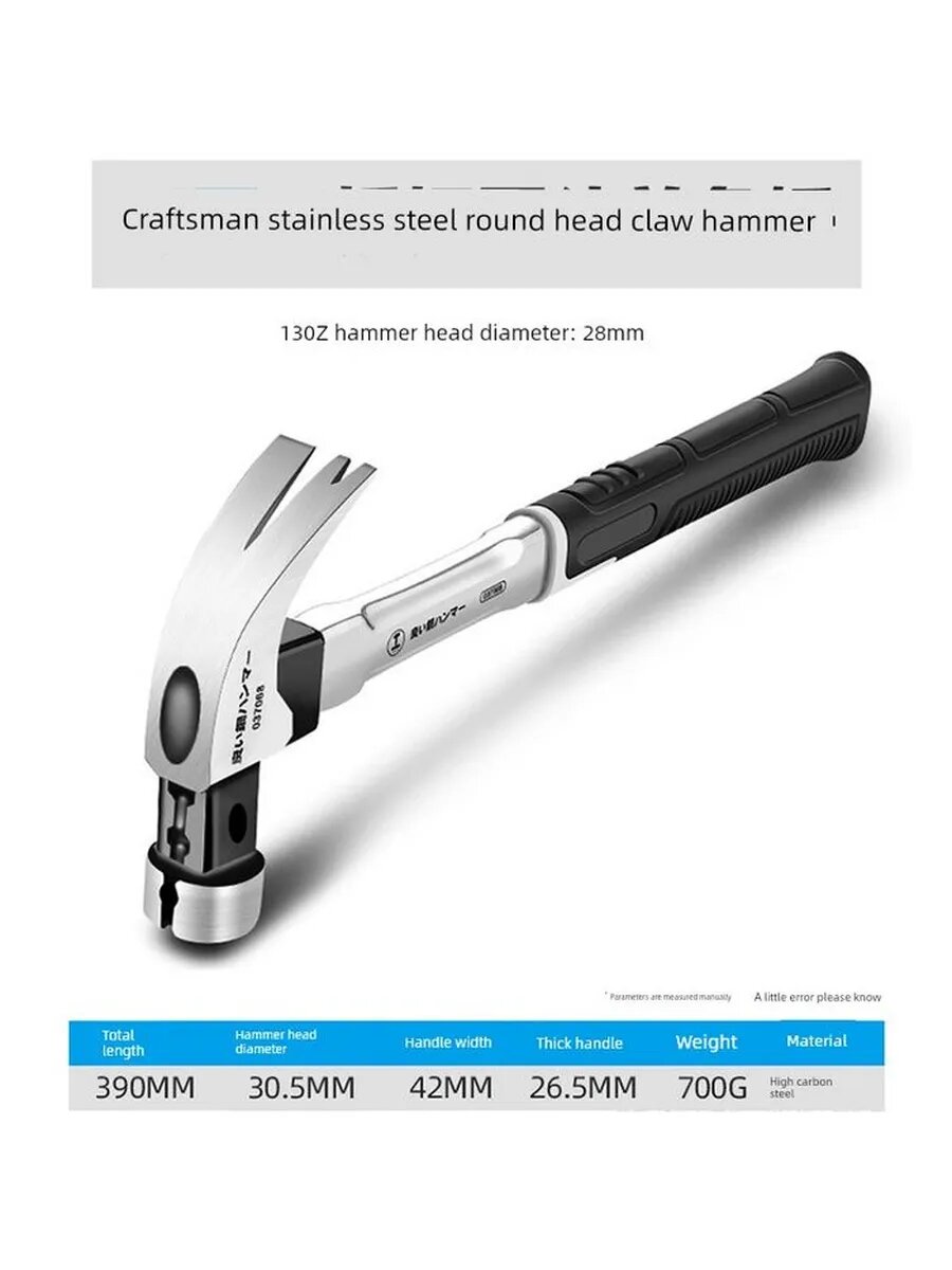 Молоток (13 унций, круглая голова, нержавеющая сталь)