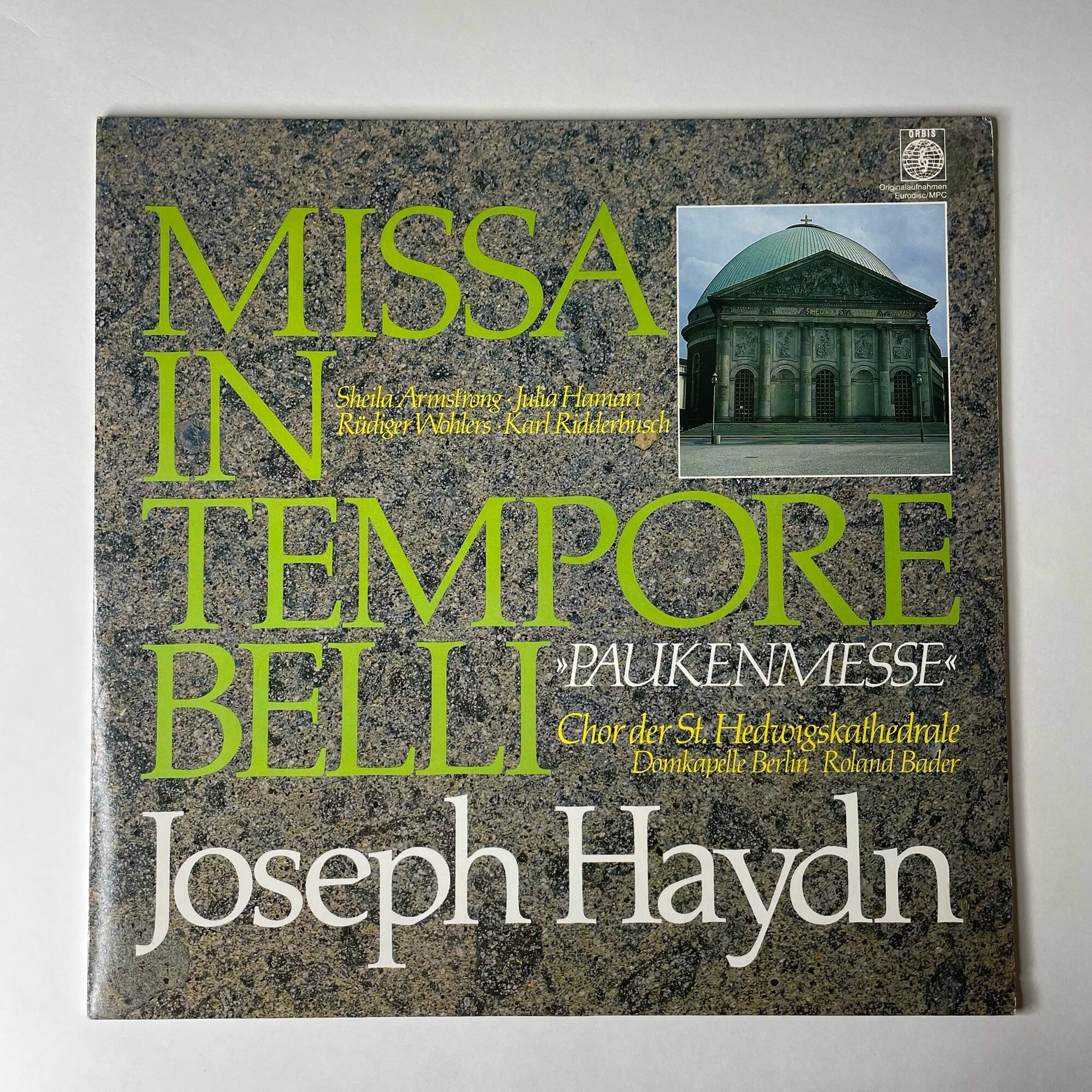 Винтажная виниловая пластинка LP Joseph Haydn Гайдн, Chor Der St. Hedwigskathedrale, Domkapelle Berlin, Roland Bader, Missa In Tempore Belli Paukenmesse (Германия 1980)
