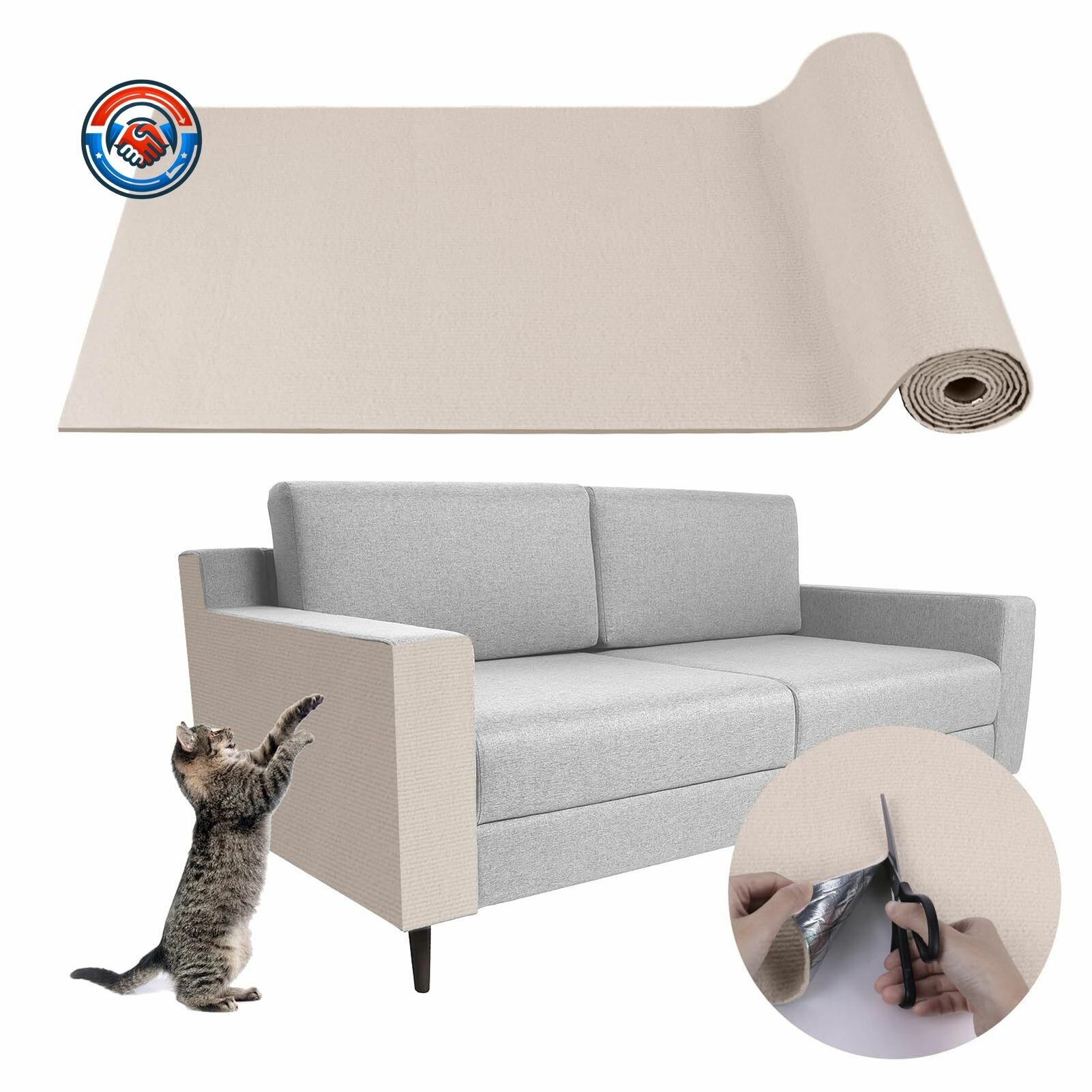 Когтеточка для кошки на диван, самоклеящаяся защита мебели от царапин, полиэфирное волокно, режущаяся по размеру, 40 100 см и 40 200 см