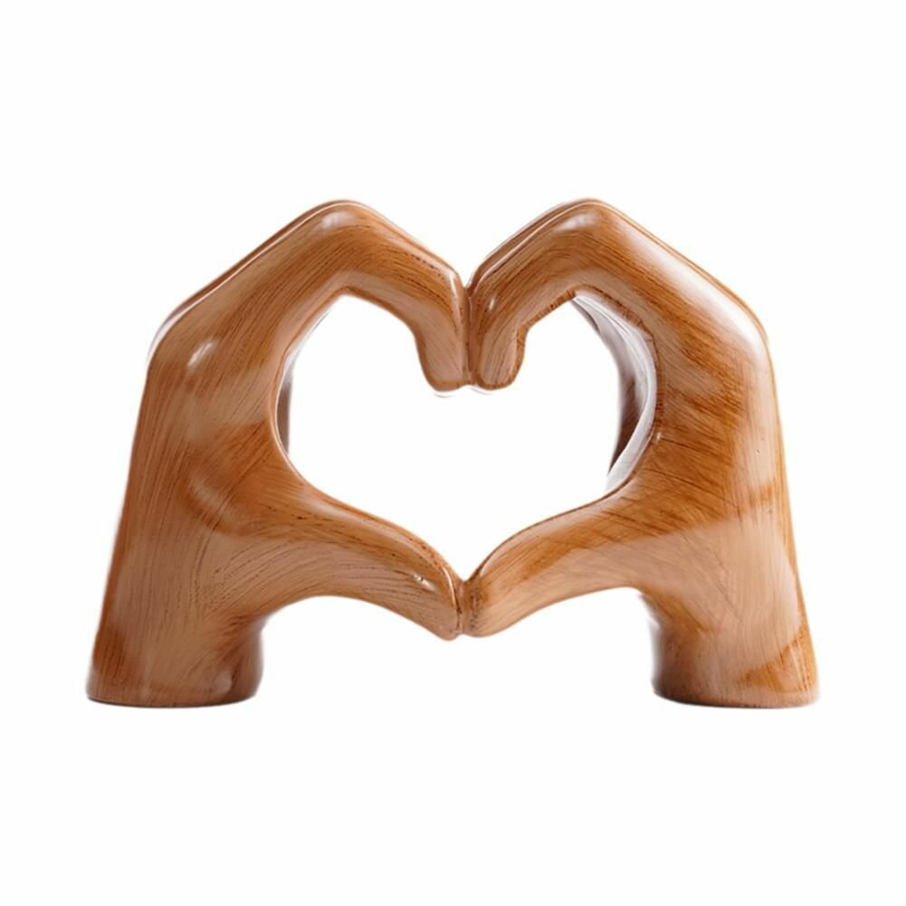 Декоративная скульптура 'Руки и сердце' - Портативная, для дома и офиса, сделана из высококачественной смолы, 11x18.5x7 см