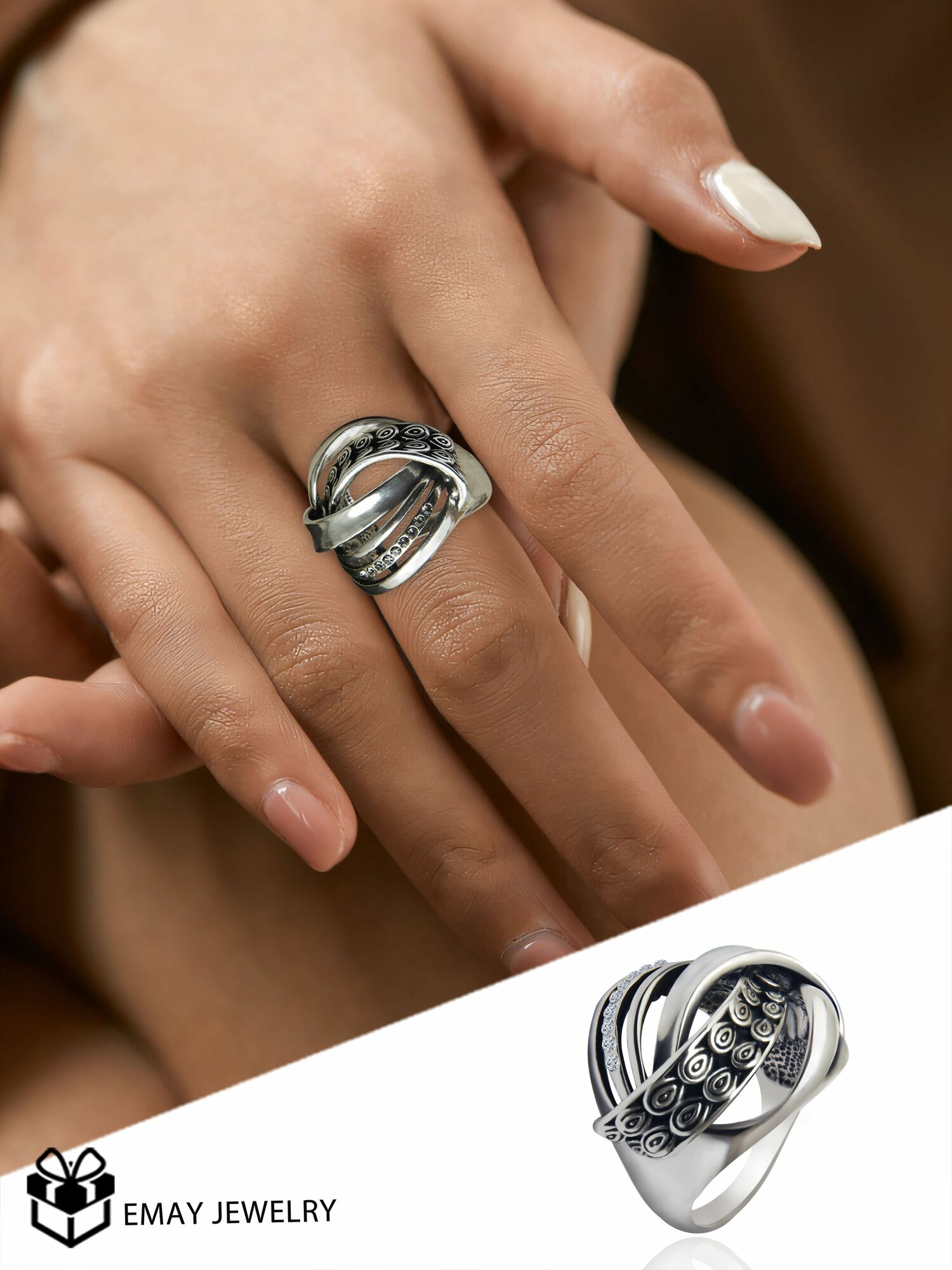 Кольцо, искусственный камень, шпинель синтетическая