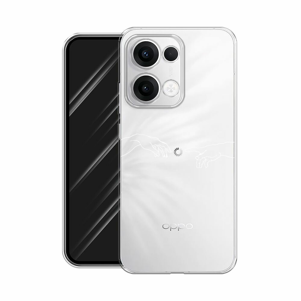 Чехол на Oppo Reno 13 / Оппо Рено 13 с принтом "Загрузка творения", прозрачный — фото 1