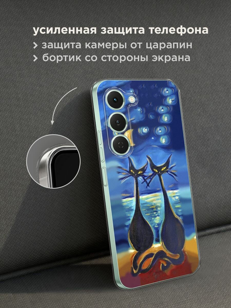 Чехол на Tecno Spark 40 Pro / Текно Спарк 40 Про с принтом "Влюбленные котики 7" — фото 1