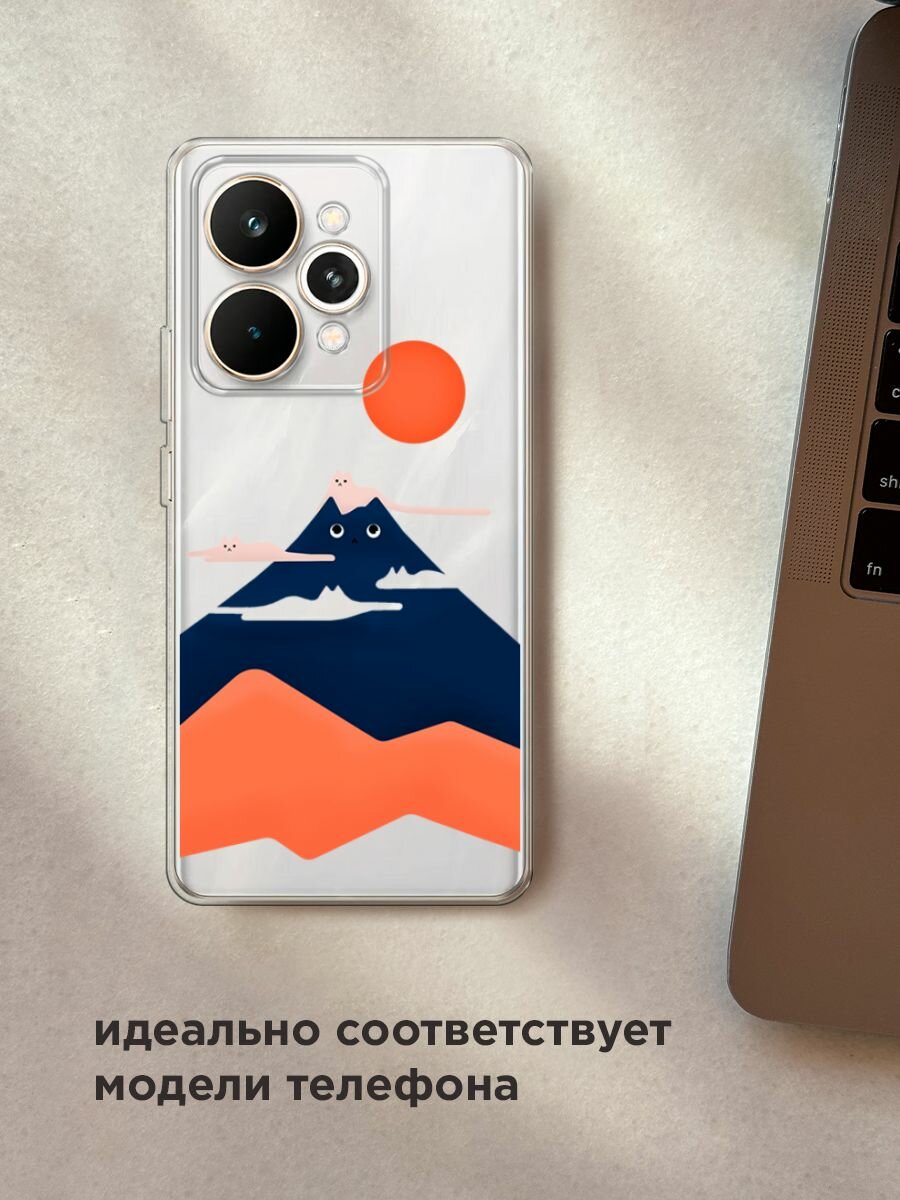 Чехол на Realme 15 Pro / Реалми 15 Про с принтом "Кот-гора", прозрачный — фото 1