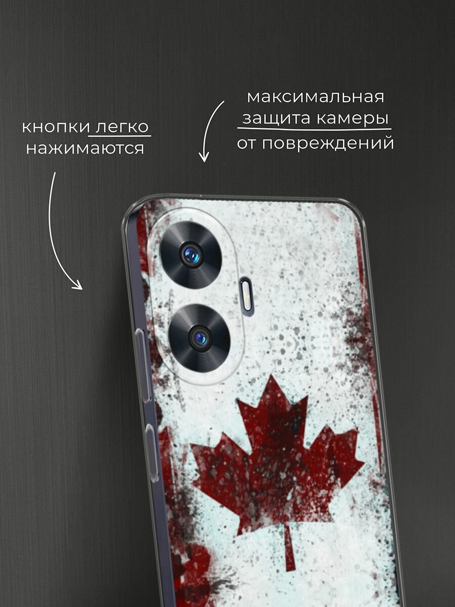 Силиконовый чехол на Realme C55 / Реалми C55 с принтом "Канада" — фото 1