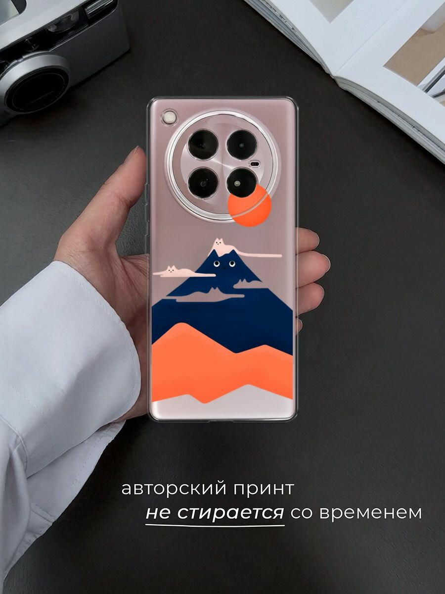 Чехол на Infinix Zero 40 4G / Инфиникс Зеро 40 4G с принтом "Кот-гора", прозрачный — фото 1