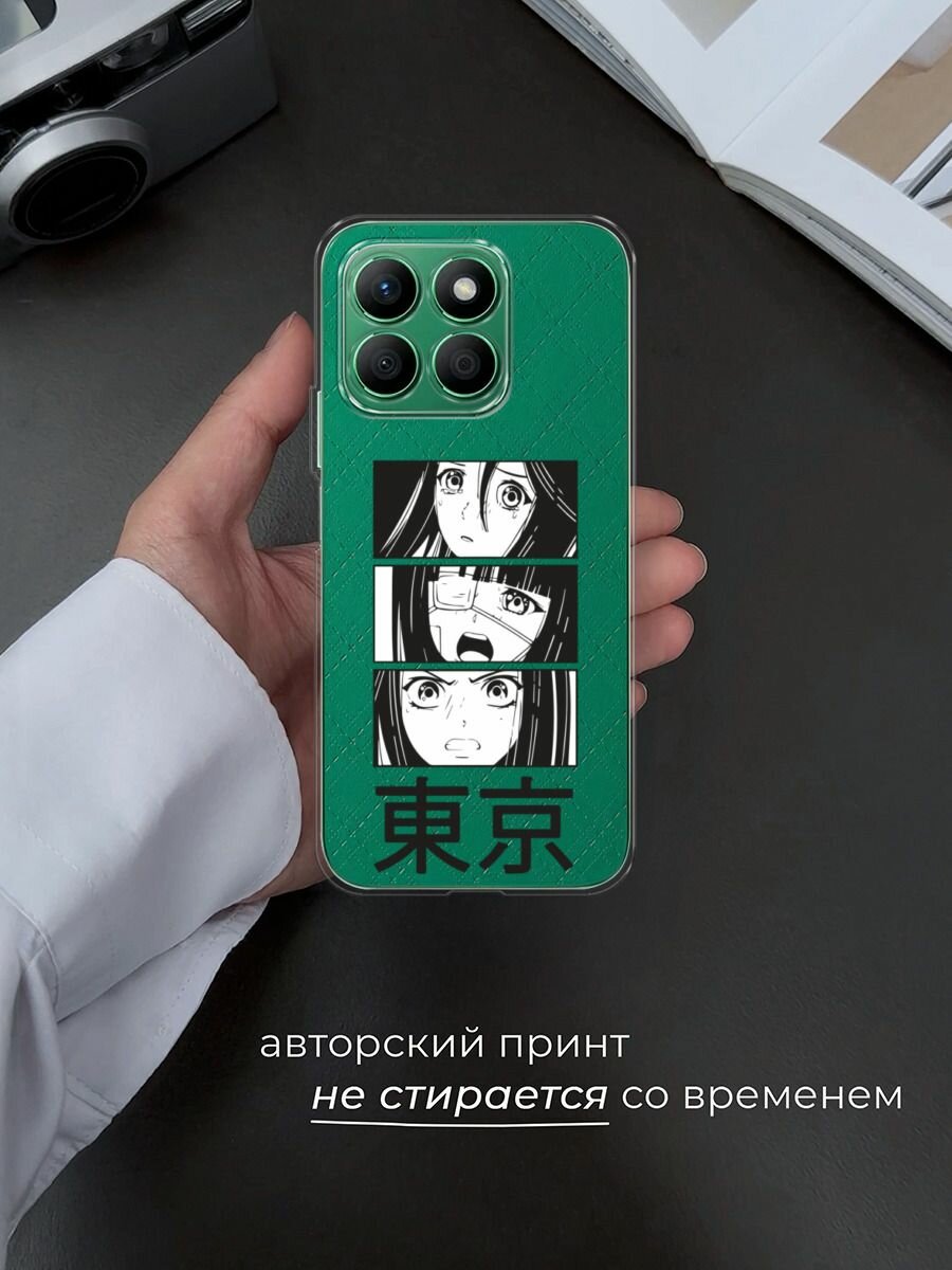 Чехол на Honor X8B / Хонор X8B с принтом "Tokyo girls", прозрачный — фото 1
