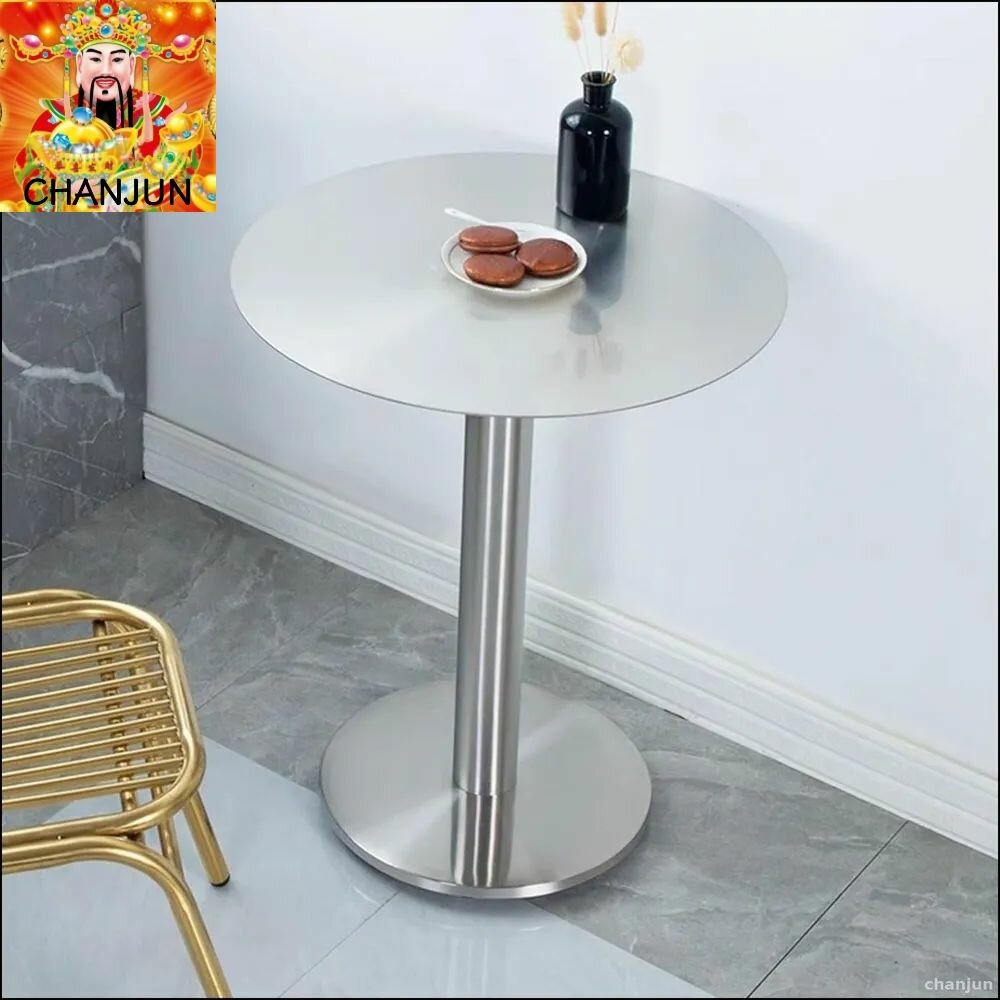 Эксклюзивный столик круглый стальной компактный