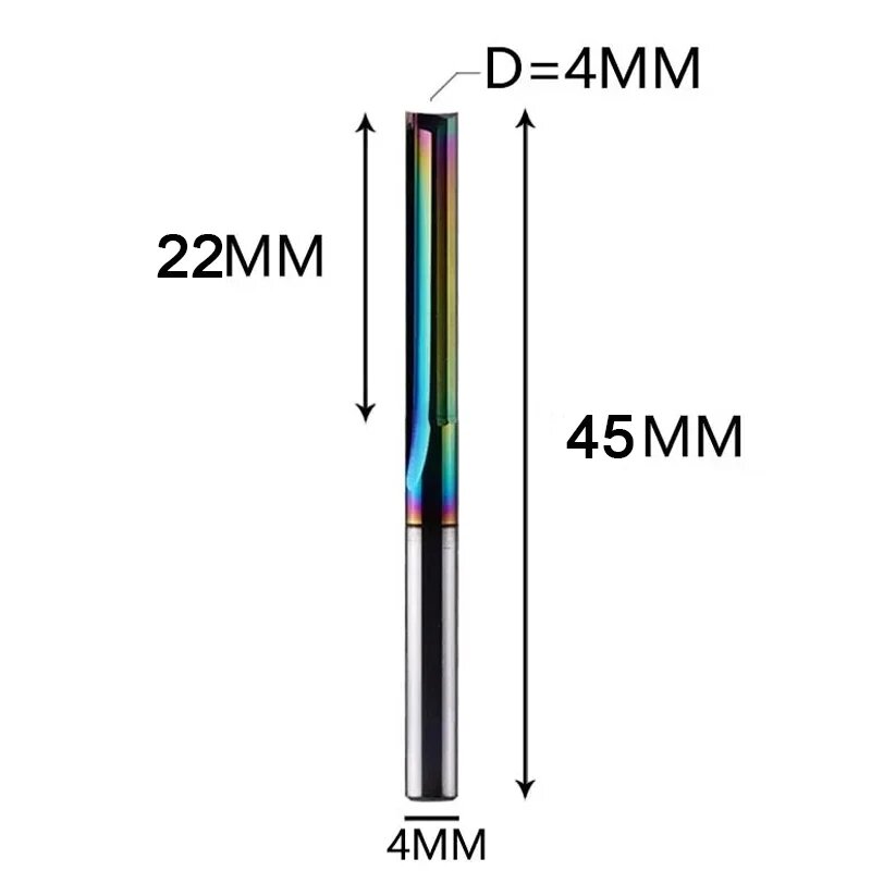 10 шт. твердосплавные фрезы для ЧПУ, вольфрамовая сталь, DLC покрытие, 3,175 мм, 4 мм, 6 4X4X22X45