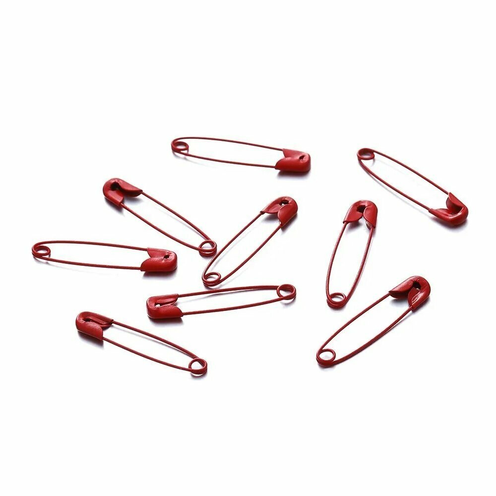 Булавка 3 см, 50 шт, цвет: красный