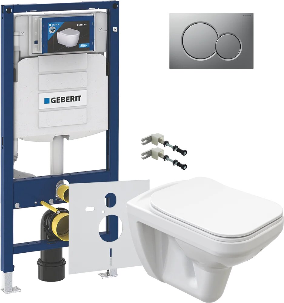Комплект Унитаз подвесной STWORKI Дублин SETK3504-0605-001-1-6000 с микролифтом / Крепления Geberit к стене / Инсталляция UP 320 111.300.00.5, Кнопка Sigma лакированная, матовый хром, Шумоизоляция