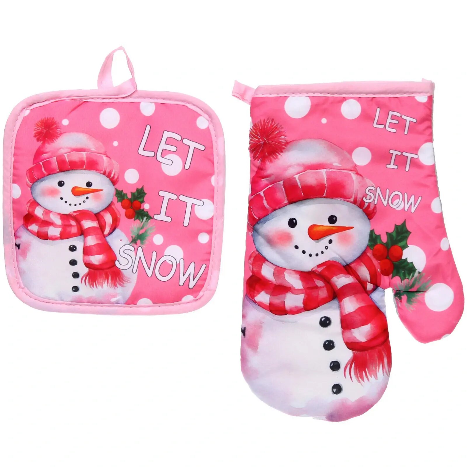 Прихватка с варежкой «Fairytale - Снеговик», удобство и тепло, 26х17 см, 17х17 см