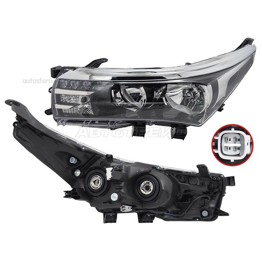 SAT ST21211Y1LLDEM2U Фара Toyota Corolla (E180) 12-16 (Слева/ Галоген/ Ручная регулировка)