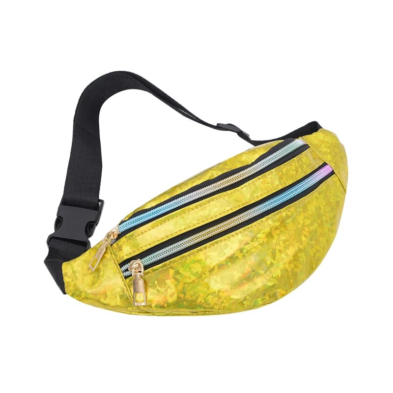 Сумка с пайетками, голографическая лазерная стеклянная осколок, поясная сумка, ПУ, застёжка кармана через тело, сумочка для монеты, женский ремень с попой, грудная сумка