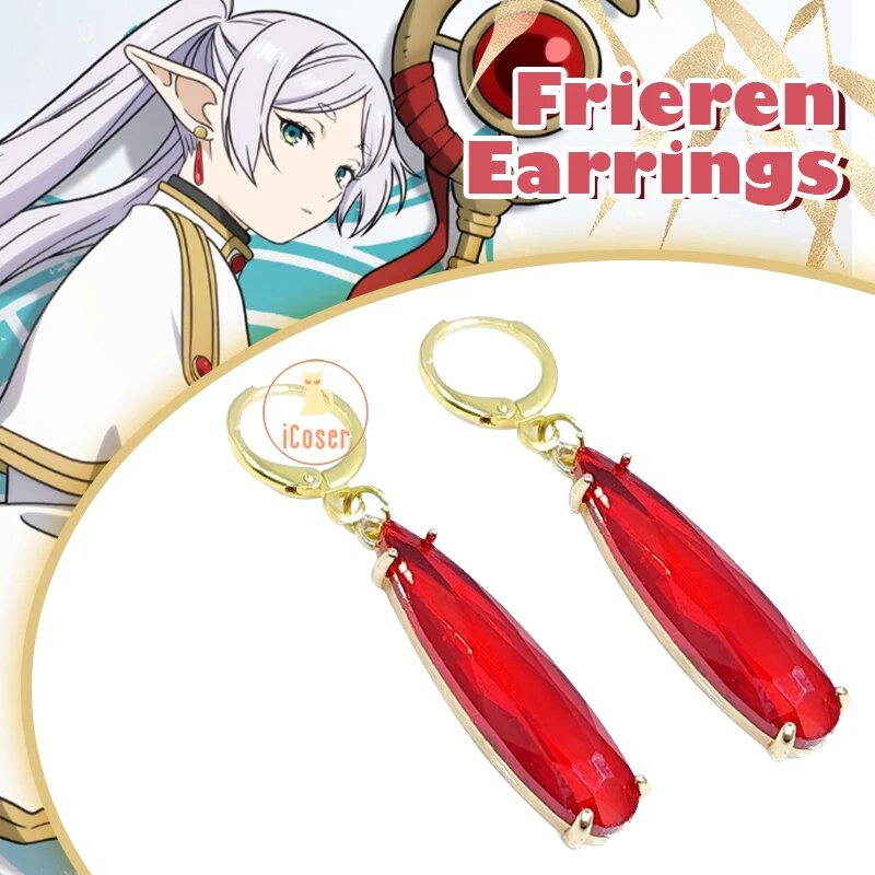 Frieren Cosplay Wig TDAICHAN Светло-фиолетовый Earrings only