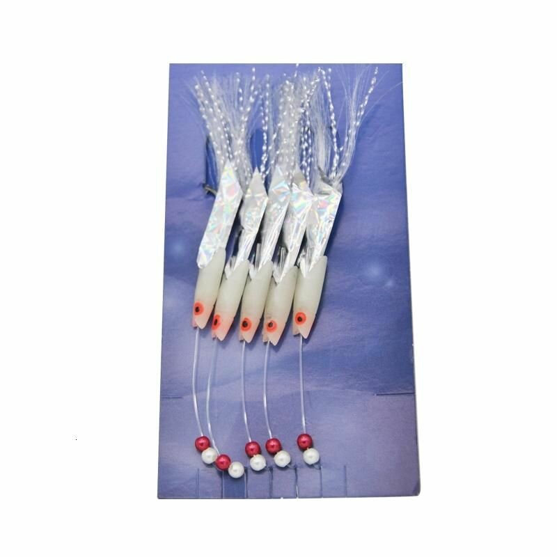 5 шт. Люрекс с перьями и тройным крючком