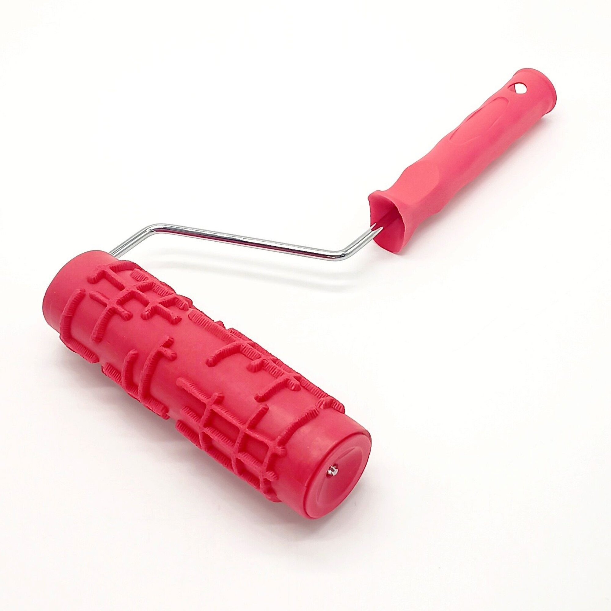 Валик резиновый структурный с ручкой, эффект Плетень, 180 мм TOOLBERG