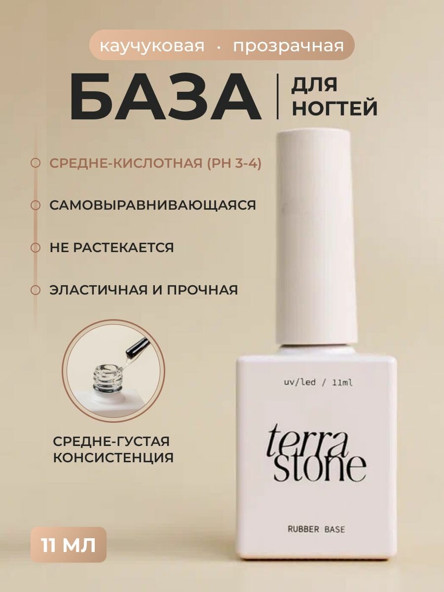 База для ногтей гель лака маникюра прозрачная каучуковая