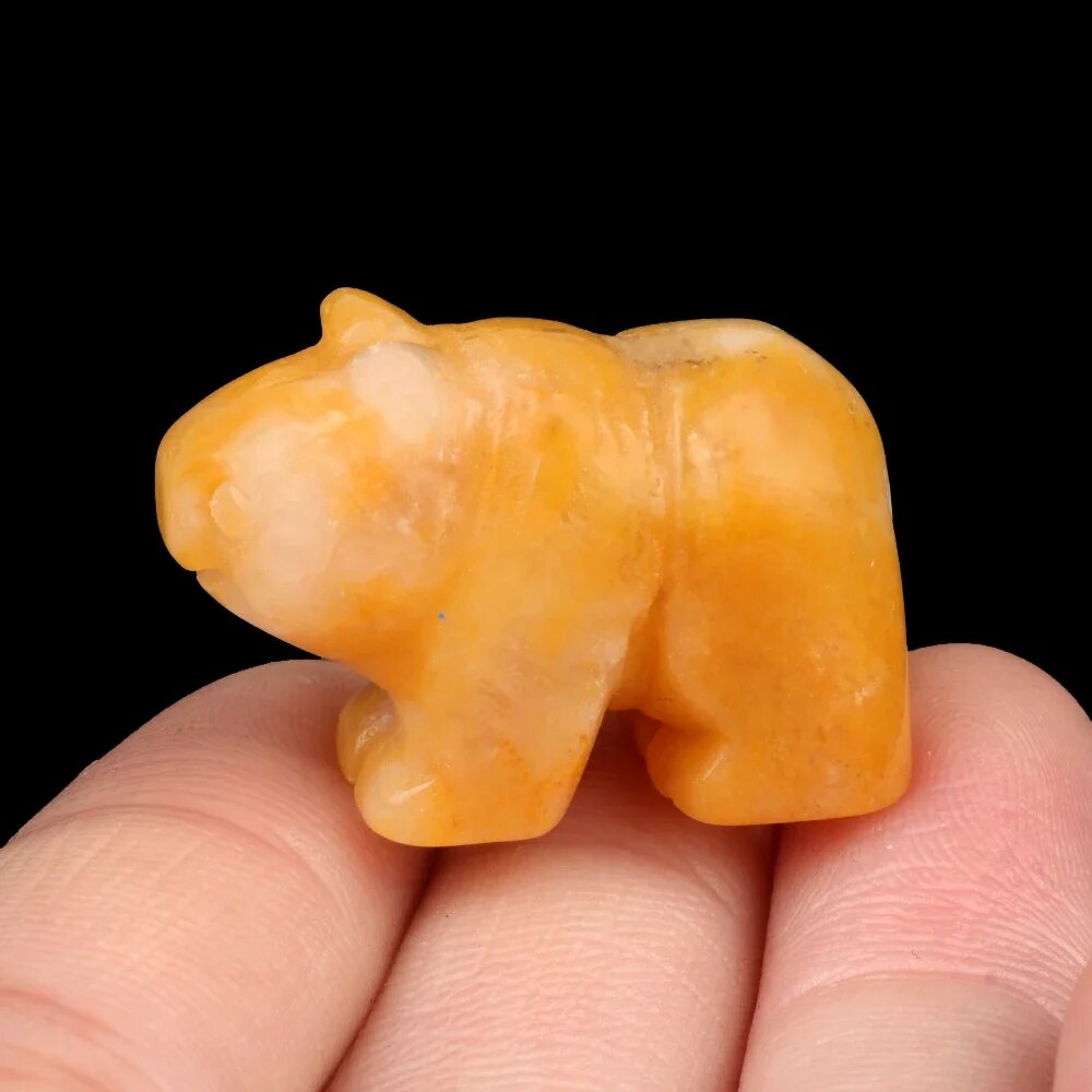 Фигурка Медведя Из Натурального Камня, Резная Подвеска В Виде Животного, Драгоценный Нефрит, Статуя Белого Медведя