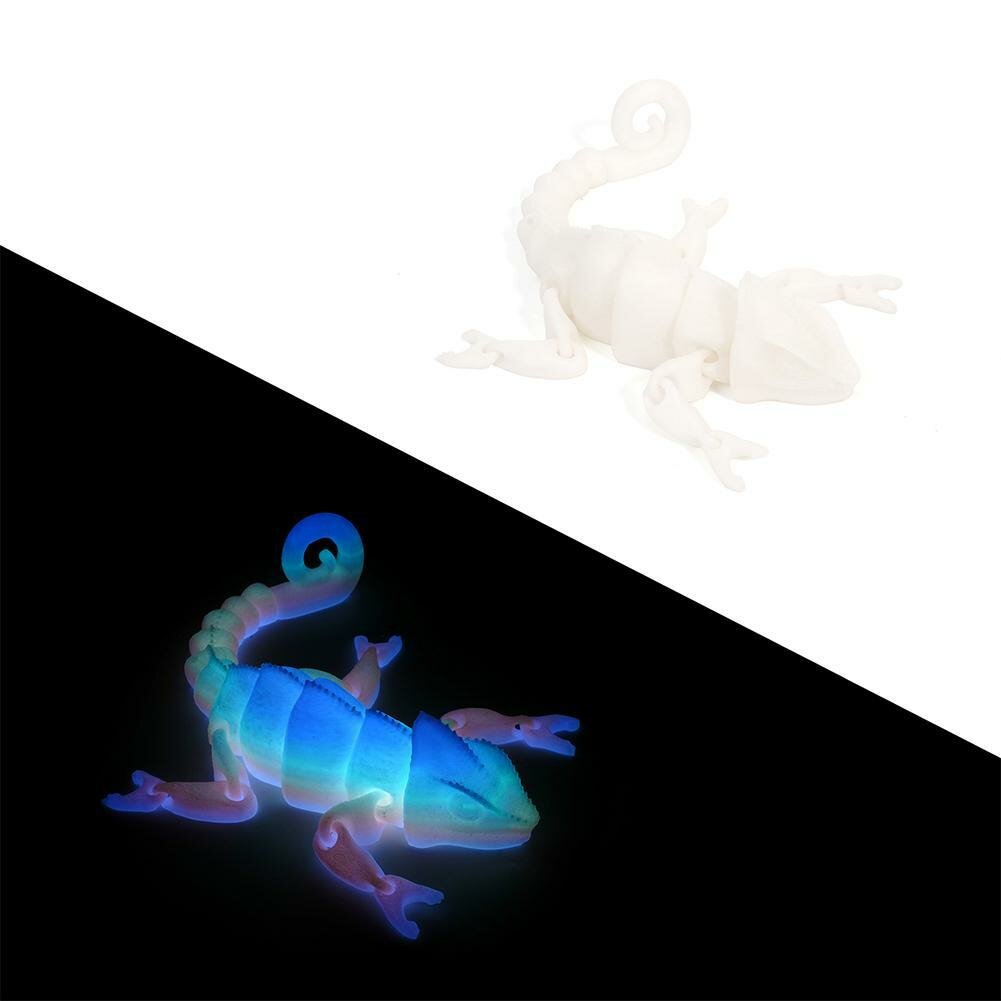 Игрушка-антистресс подвижная Ящерица / 3Д фигурка из эко-пластика / декор для дома