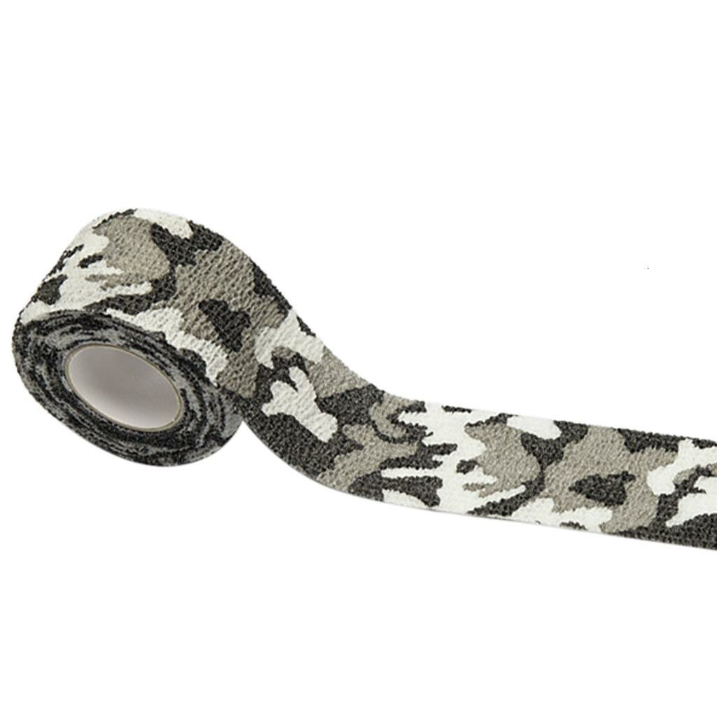 Камуфляжная спортивная лейкопластырь-тейп, Черно-бело-серый камуфляж