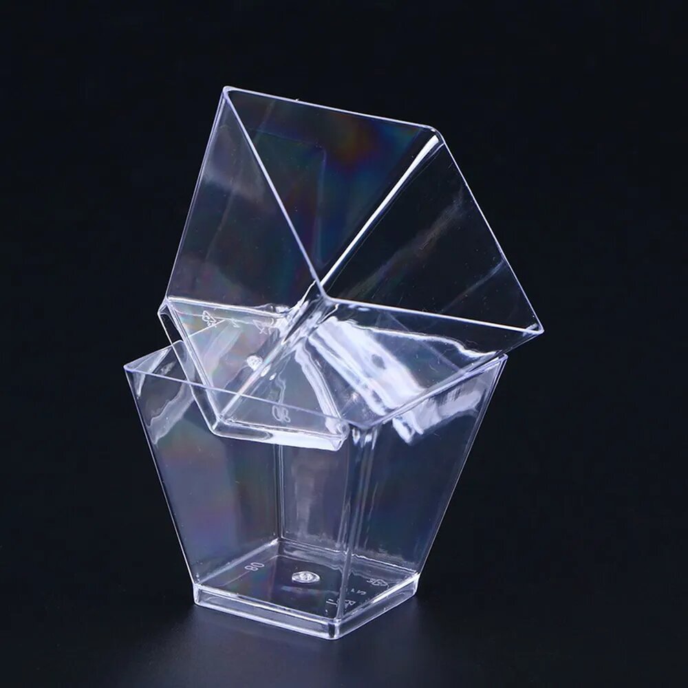 20 Штук Мусорных Стаканов, Прозрачный Пластик, Для Десертов