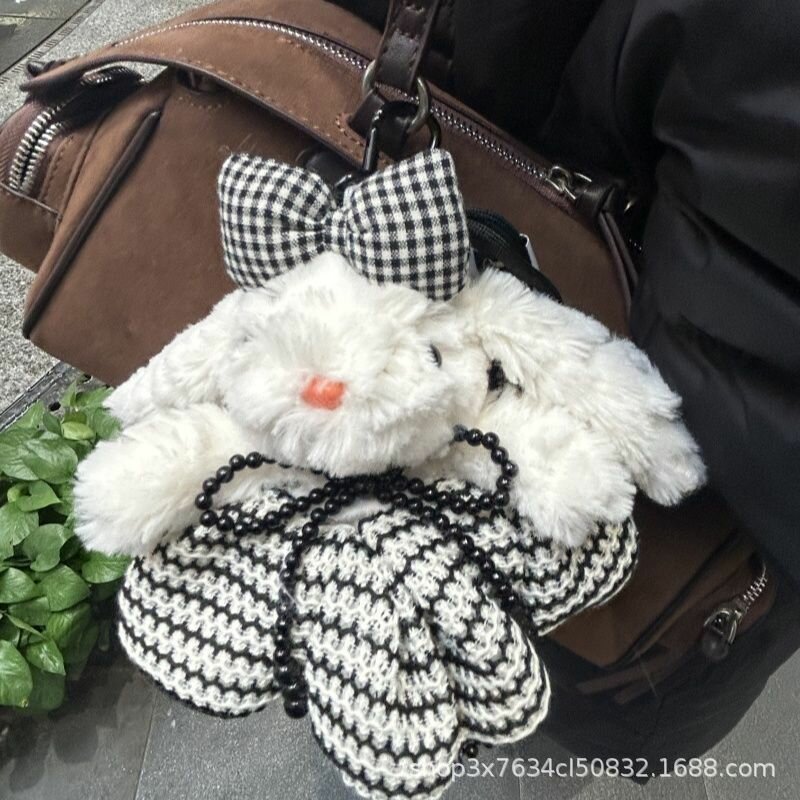 Милый плюшевый кролик с ушками, плюшевый подвеска для сумки, рождественский плюшевый брелок, украшение для сумки, подарок