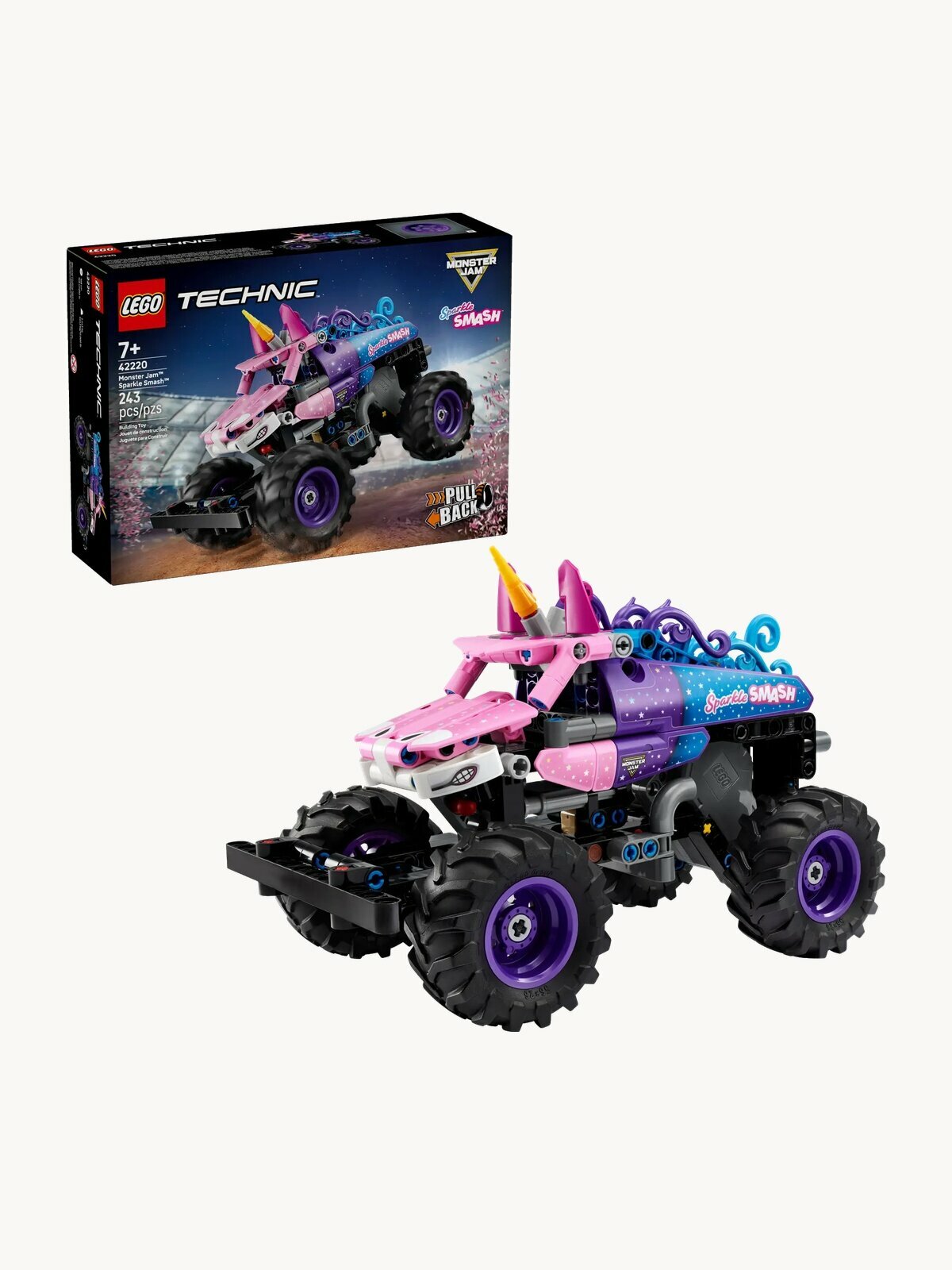 Конструктор LEGO Technic 42220 Монстр Джем Искрящийся и сокрушительный, 243 дет.