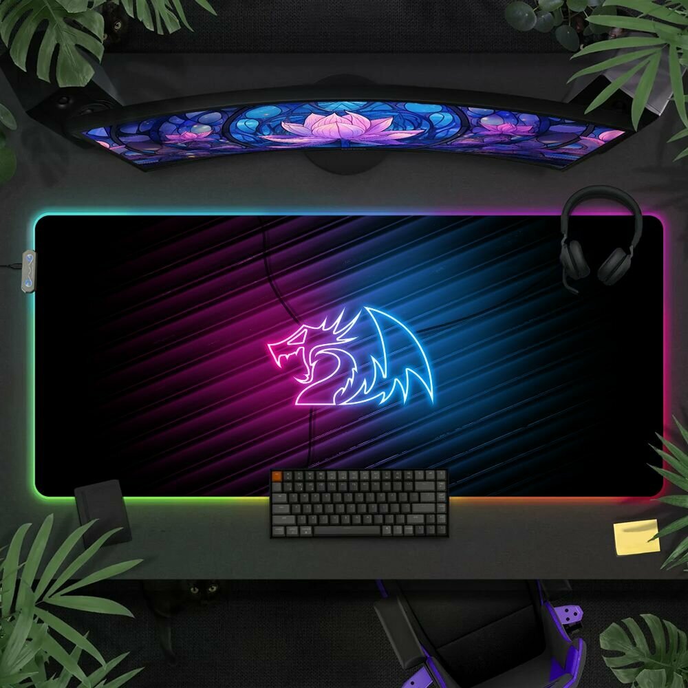 Коврик для мыши Redragon Gaming Dragon Keyboard, LED-подсветка, нескользящая основа, XXL