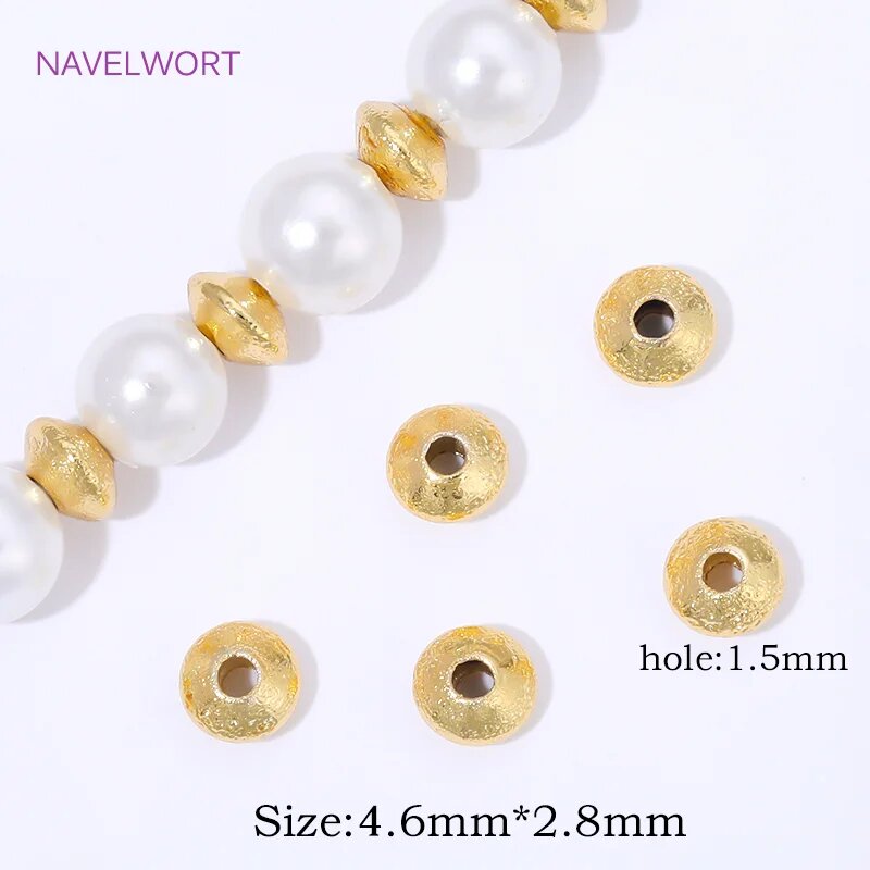 Разделители для бусин NAVELWORT позолоченные латунные 100 шт Белый, 50 Pieces, 18K Gold Plated