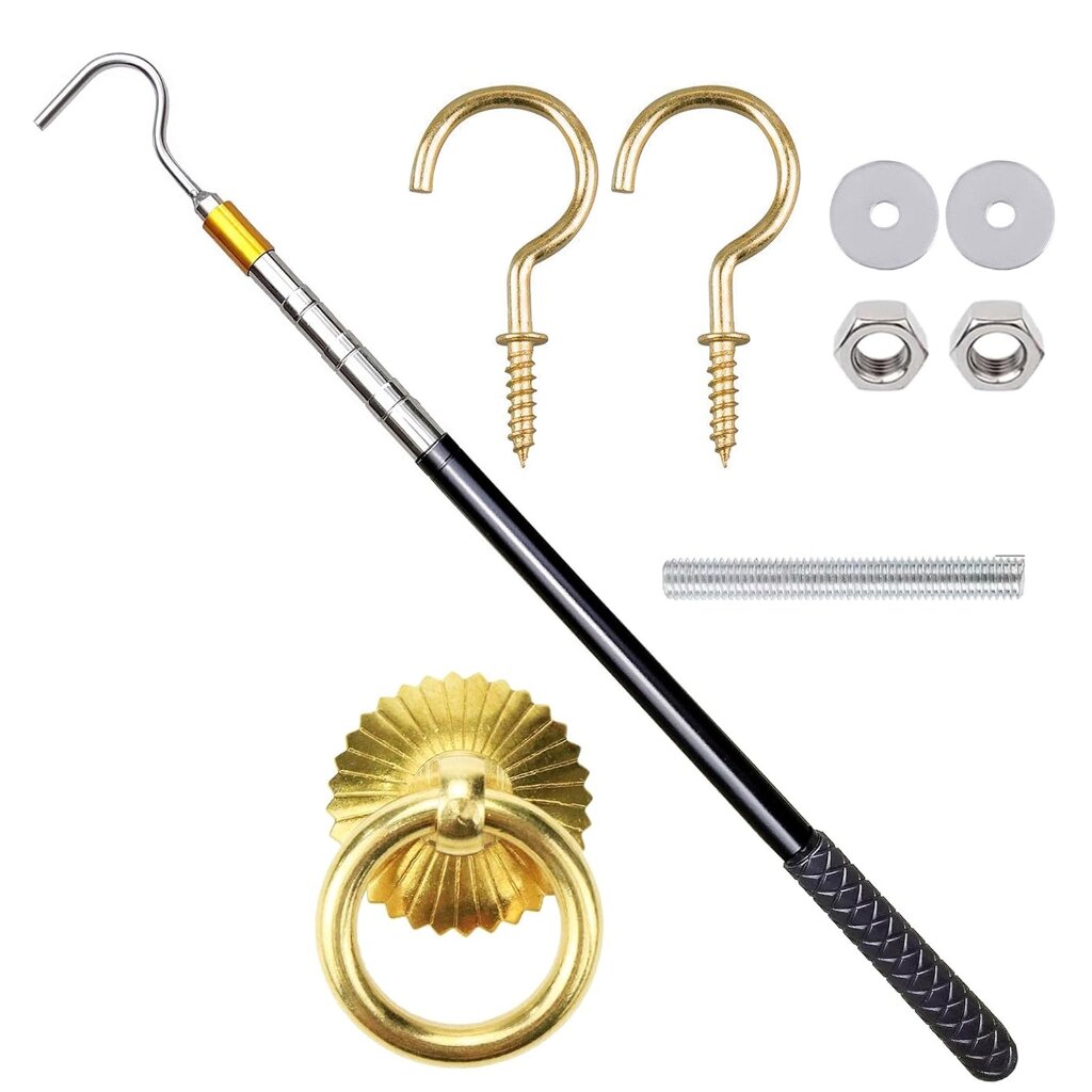 Раскладная лестница для чердака с 3-ступенчатой регулировкой и бронзовыми кольцами