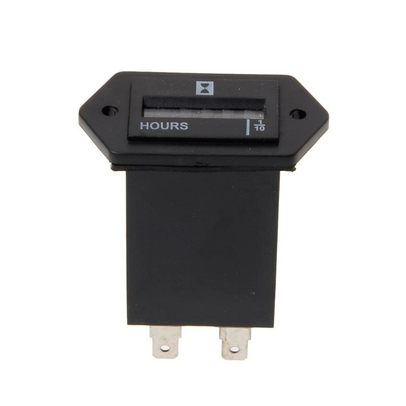 Механический счетчик моточасов 10–80 В постоянного тока, Черный