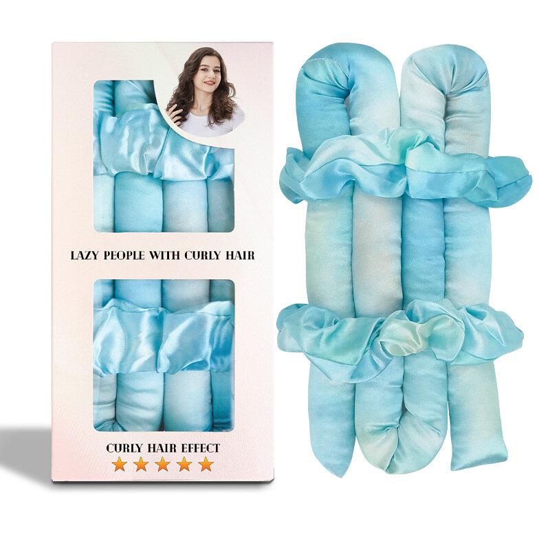 Горячие продажи сатиновых жемчужных хлопковых бигуди без нагрева, не повреждающих волос, имитация шелка, ленивые бигуди с хлопковым наполнением, набор в подарочной коробке