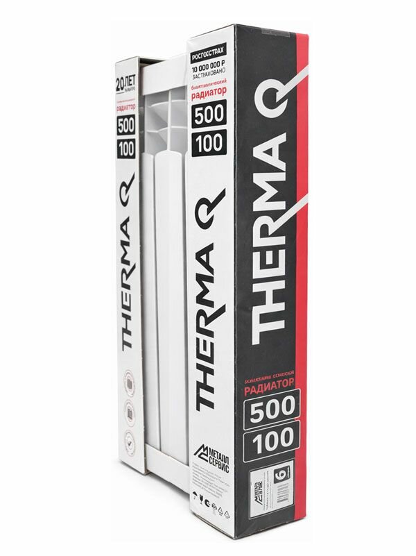 Радиатор биметаллический МС THERMA Q ECO 500/100 4 секций 636Вт (пр-во Россия)