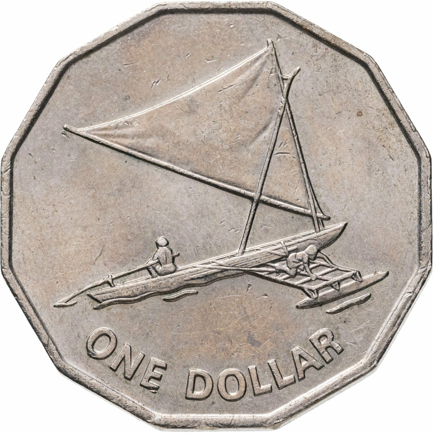 Кирибати 1 доллар dollar 1979, Мельхиор медь-никель, в сохранности AU-UNC