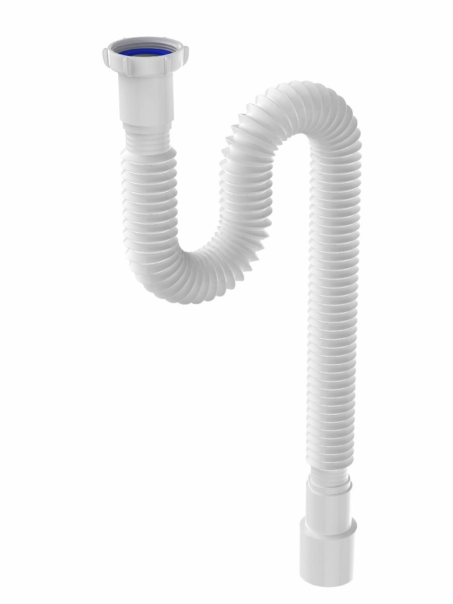 Труба гофрированная 1 1/2"х40/50 с хомутом жесткости, длина 150 см, для сифона