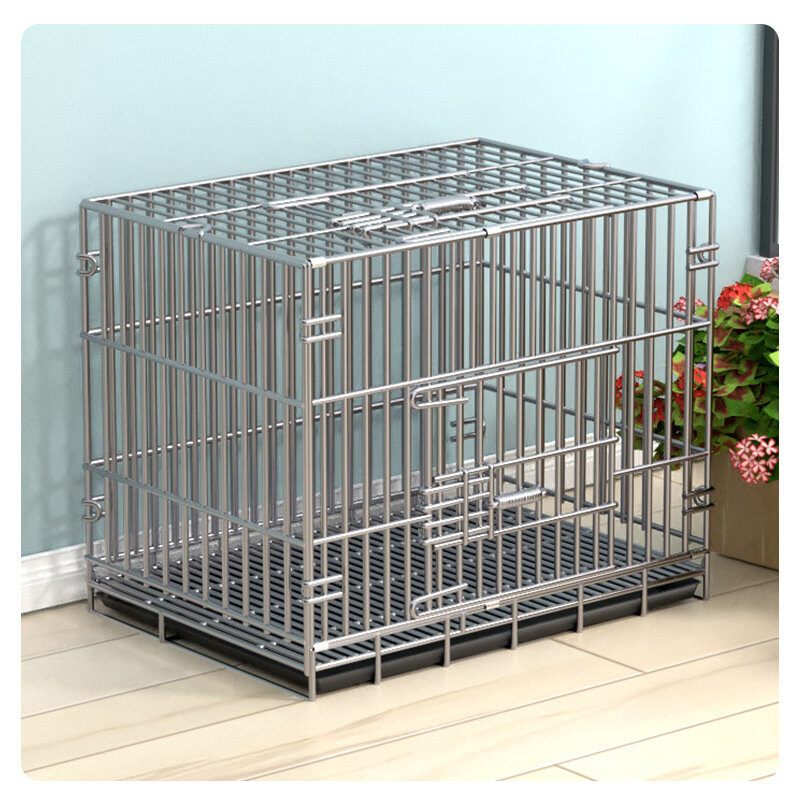 Экстра толстая клетка для собак с нержавеющей стальной проволокой и световым люком, клетка для собак Тедди, клетка для кошек, клетка для кроликов, складная клетка для домашних животных для маленьких и средних собак