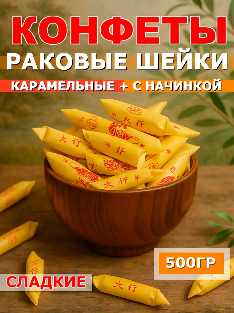 Раковые шейки конфеты 500г