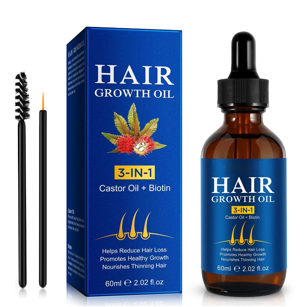 60 мл Масла Для Роста Волос Касторовое Масло Питает Истончающиеся Волосы Способствует Здоровью Кожи Головы Масло для Роста Волос для Мужчин и Женщин