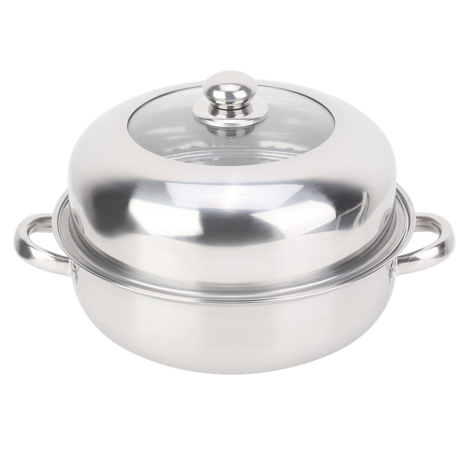 Food Steamer Pot, Stainless Steel Multifunction Basket Large Capacity Stockpot Dumpling 28CM Pot Hotel Resturant for Household Kitchen
