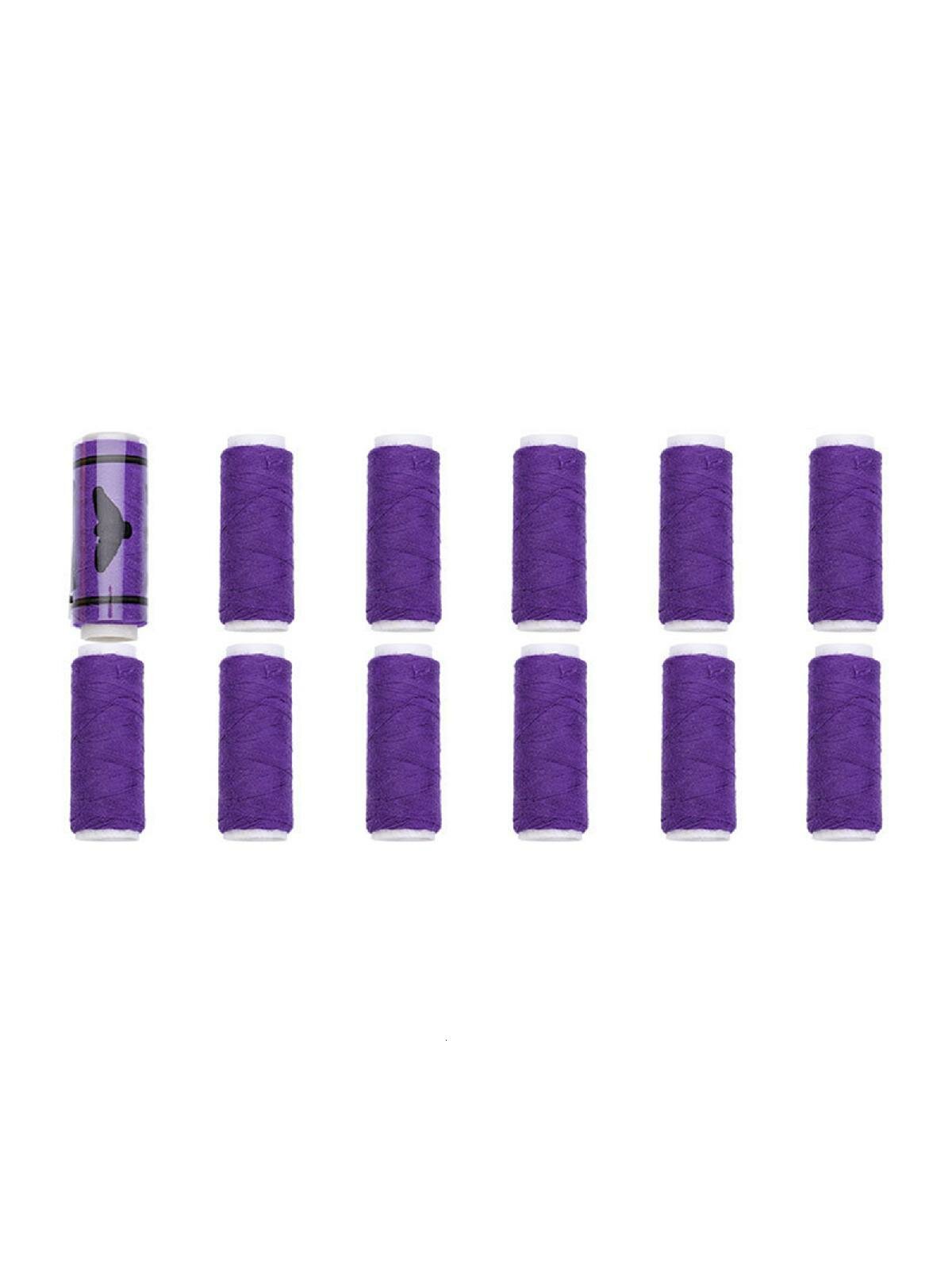 120 катушек полиэстеровой швейной нити, Фиолетовый 12 маленьких рулетиков