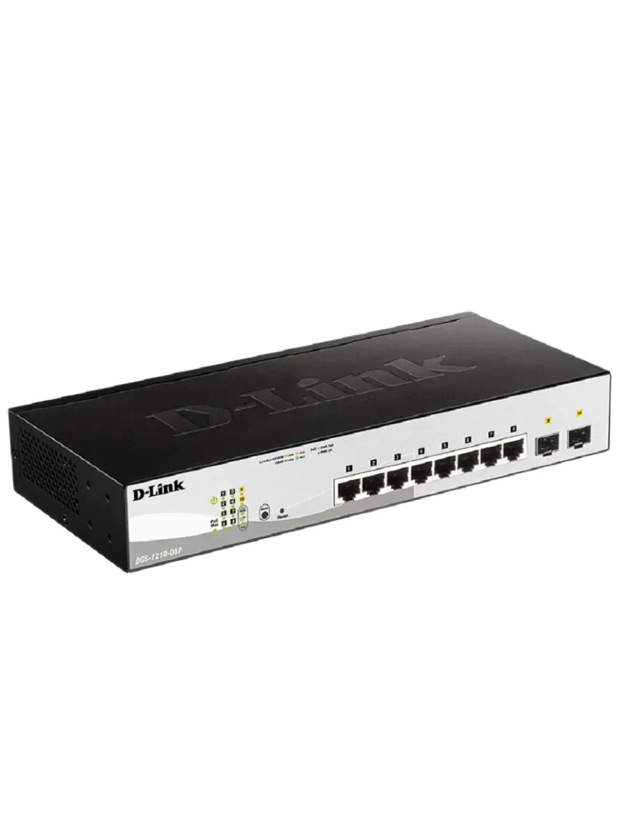 Коммутатор управляемый DGS-1210-08P/G3A 10 портов