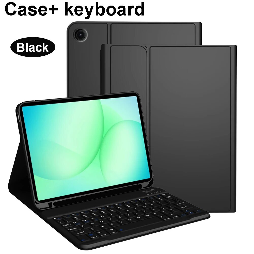 Чехол для Samsung Galaxy Tab A11 Plus 11" с Bluetooth-клавиатурой HUAIBX Black A, Russian keyboard