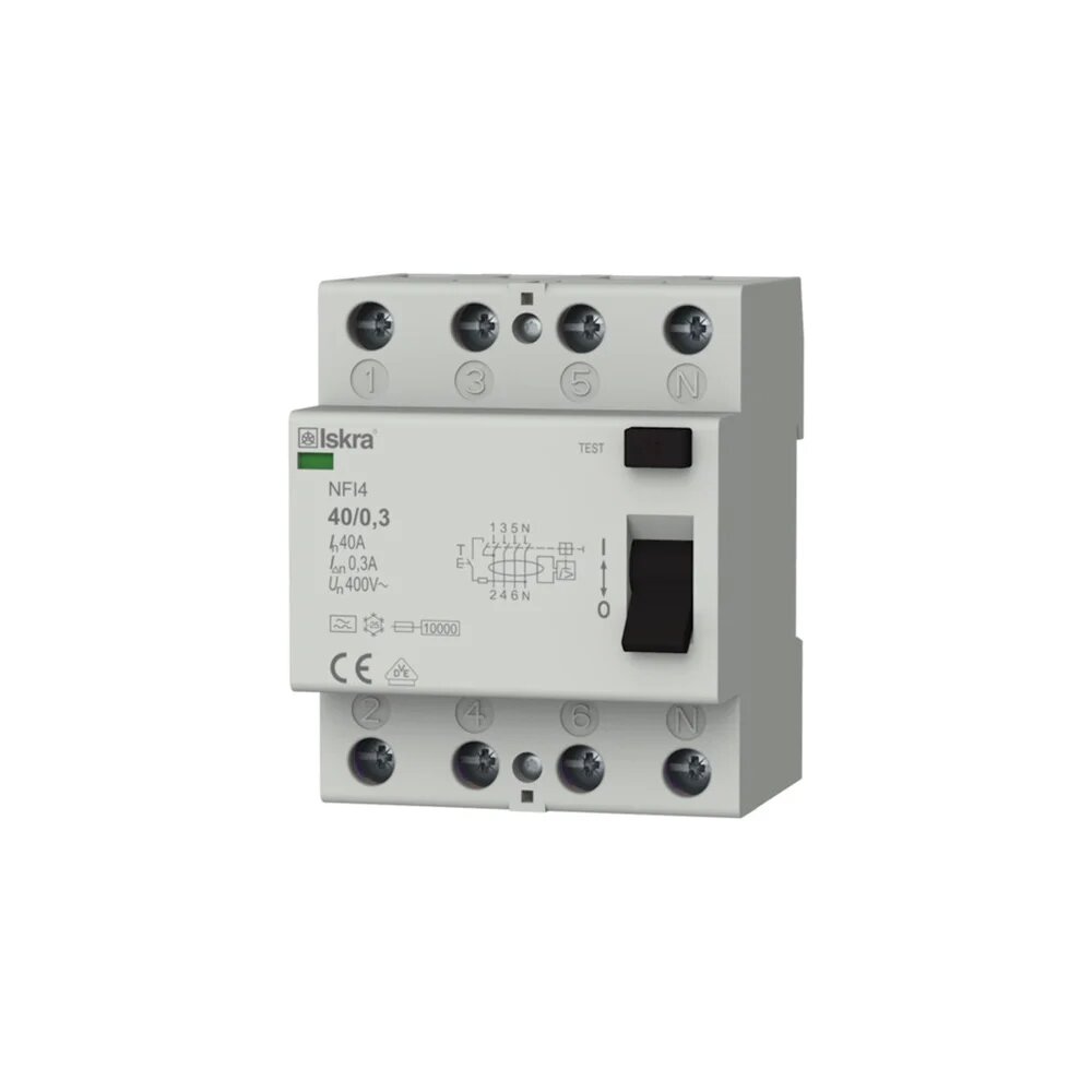 Устройство защитного отключения УЗО Mean Well Iskra NFI4-400,3 00237496