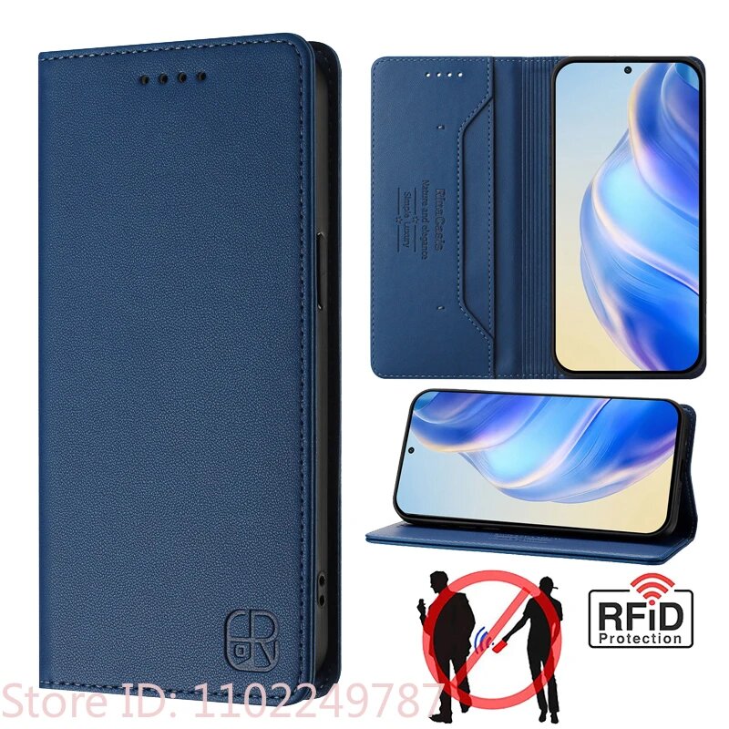 Противоугонный чехол-книжка в стиле ретро Honor 90 Lite для Honor90 Lite Pro Честь 90 Лайт, B07