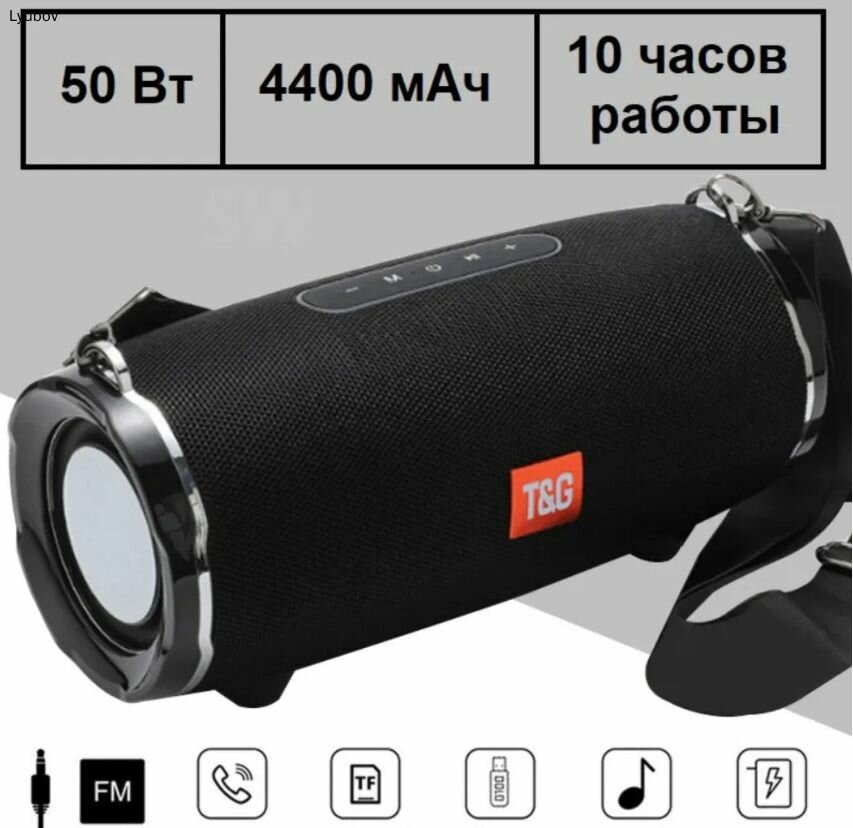 Беспроводная Портативная Bluetooth Колонка T&G TG - 187, Переносной Бумбокс 30Вт ( 2 динамика, FM-радио, micro SD, USB, AUX, MIC ) Ком