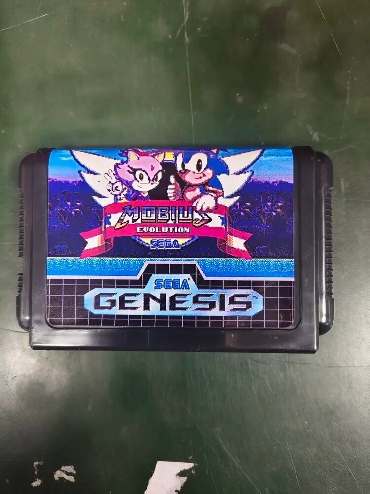 Игровой картридж для приставки 16 bit SEGA: Sonic & Blaze Mobius Evolution - Английская версия (без коробки)